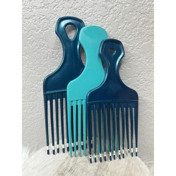 Hair | 1 Vintage 80s 90s Hair Pick Lift Comb Teal Blue Lot Of 3 Fast ...